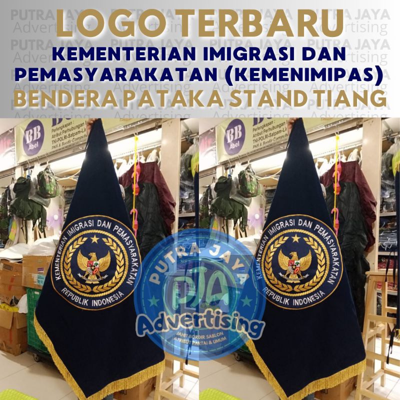 Jual Logo terbaru Bendera Pataka stand tiang Kementerian imigrasi dan ...