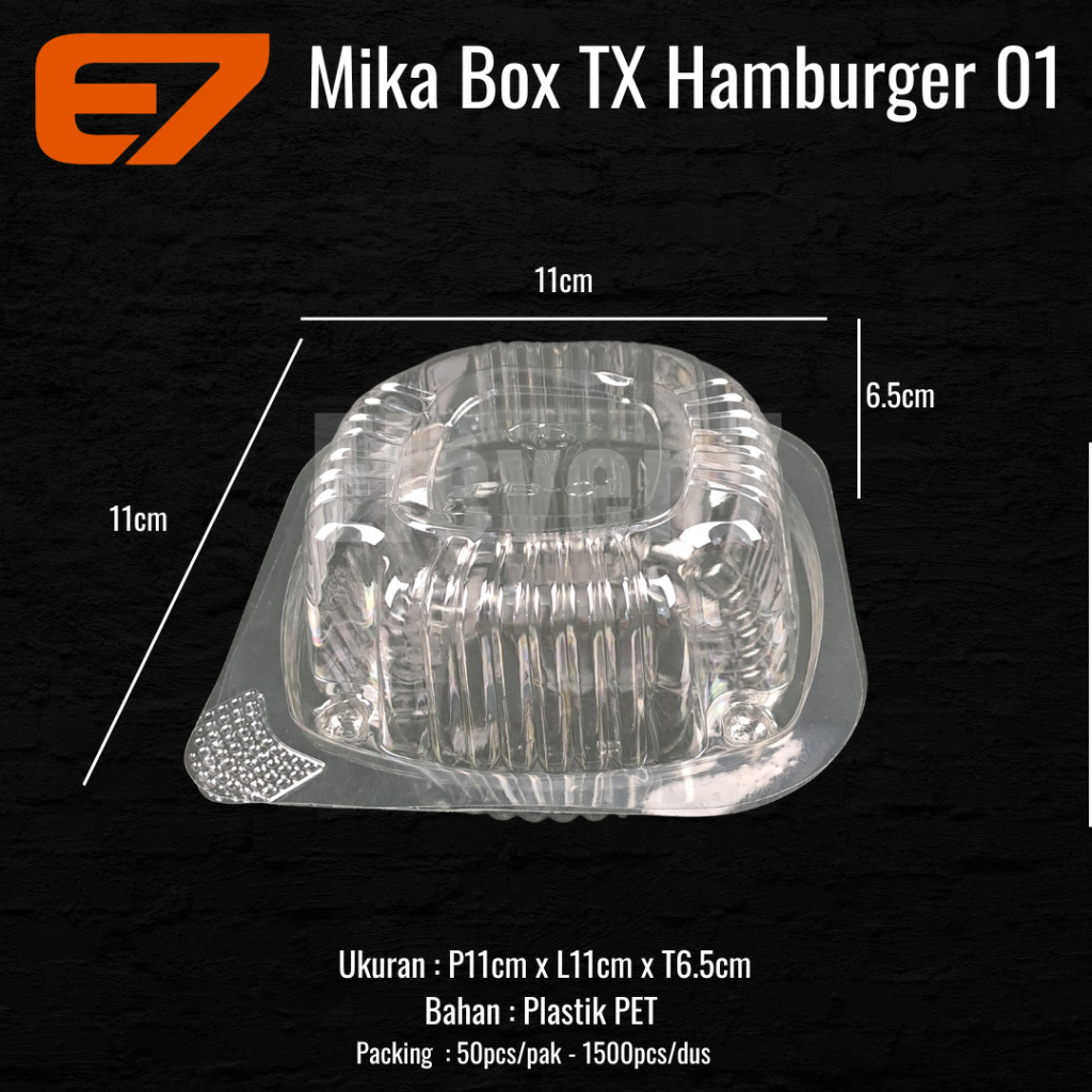 Jual Mika Box TX HB 01 , Roti Hamburger Mika BoX Burger Tray Lunch Box (1500pcs) | Shopee Indonesia