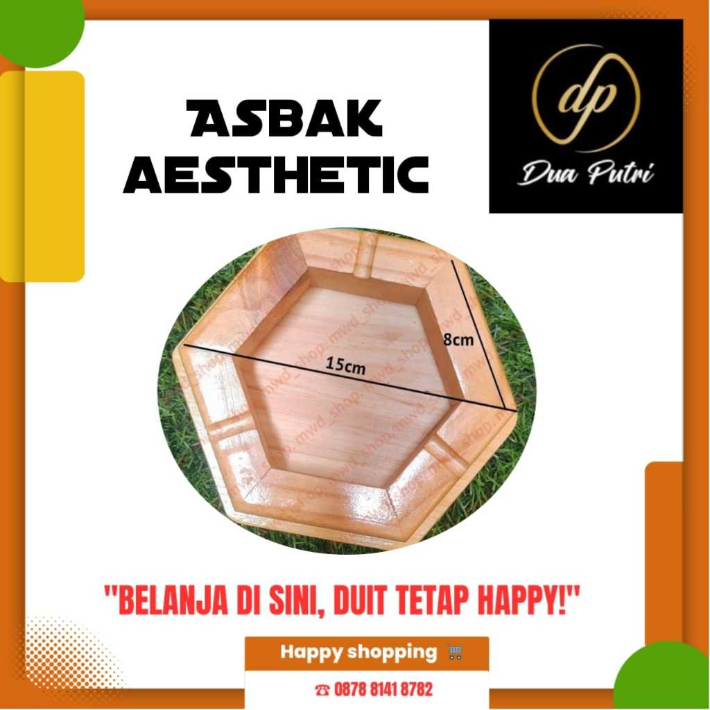 Jual Asbak Kayu | Wooden Ashtray | Asbak Kayu Segienam | | Shopee Indonesia