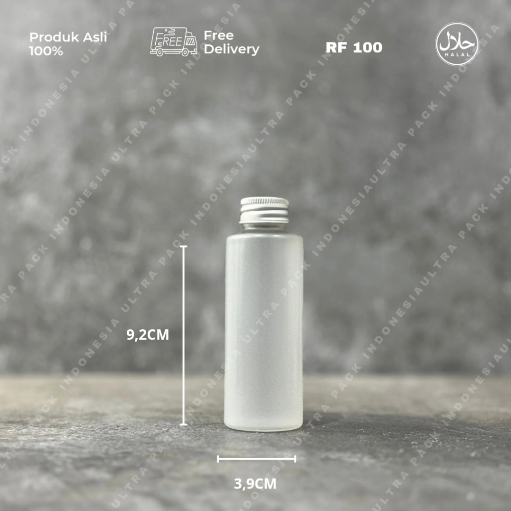 Jual KEMASAN BOTOL ISI ULANG - BOTOL PET RF 100ML FROSTED + TUTUP ULIR ALUMINIUM | Shopee Indonesia