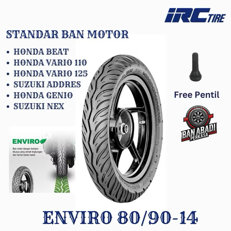 Jual Ban Depan Motor Matic IRC Enviro 80 90 Ring 14 Tubeless Free ...