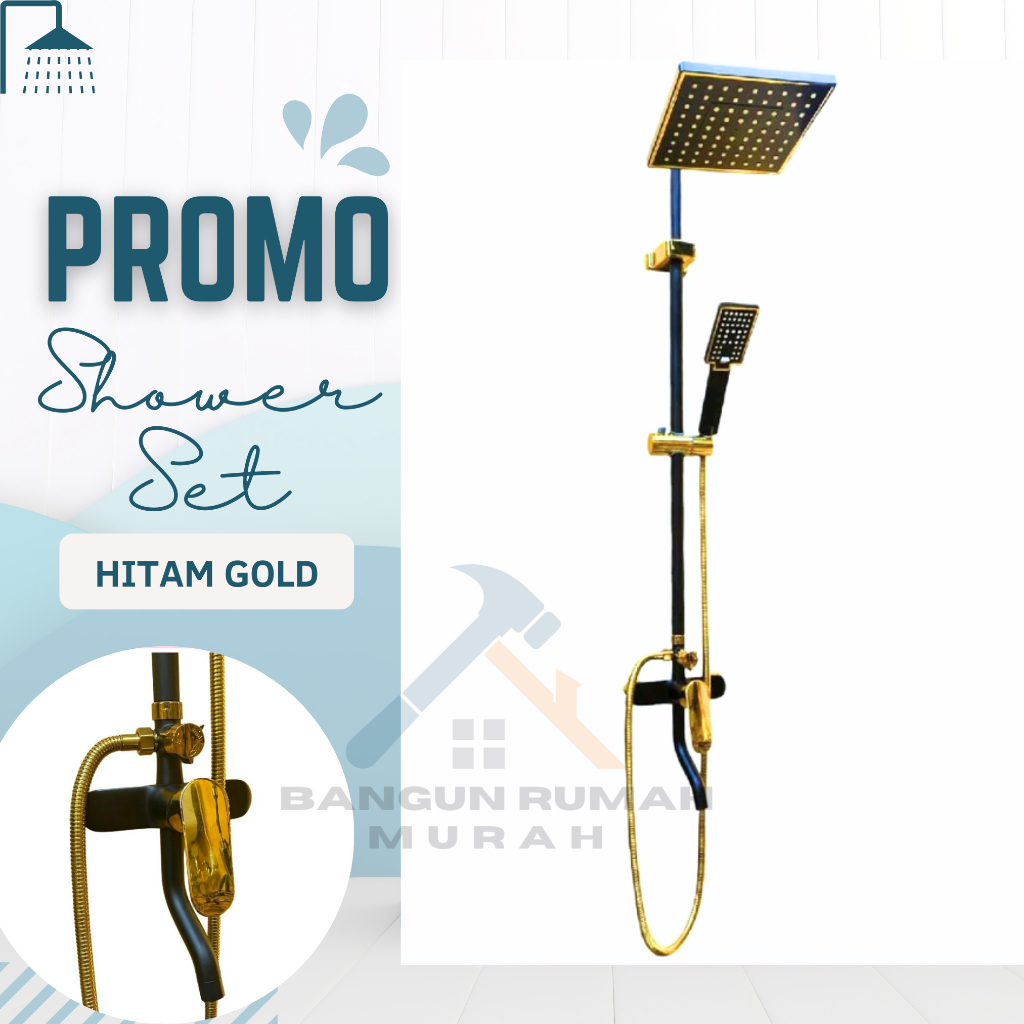 Jual SHOWER COLUMN / SHOWER TIANG SET / SHOWER HITAM GOLD MINIMALIS ...