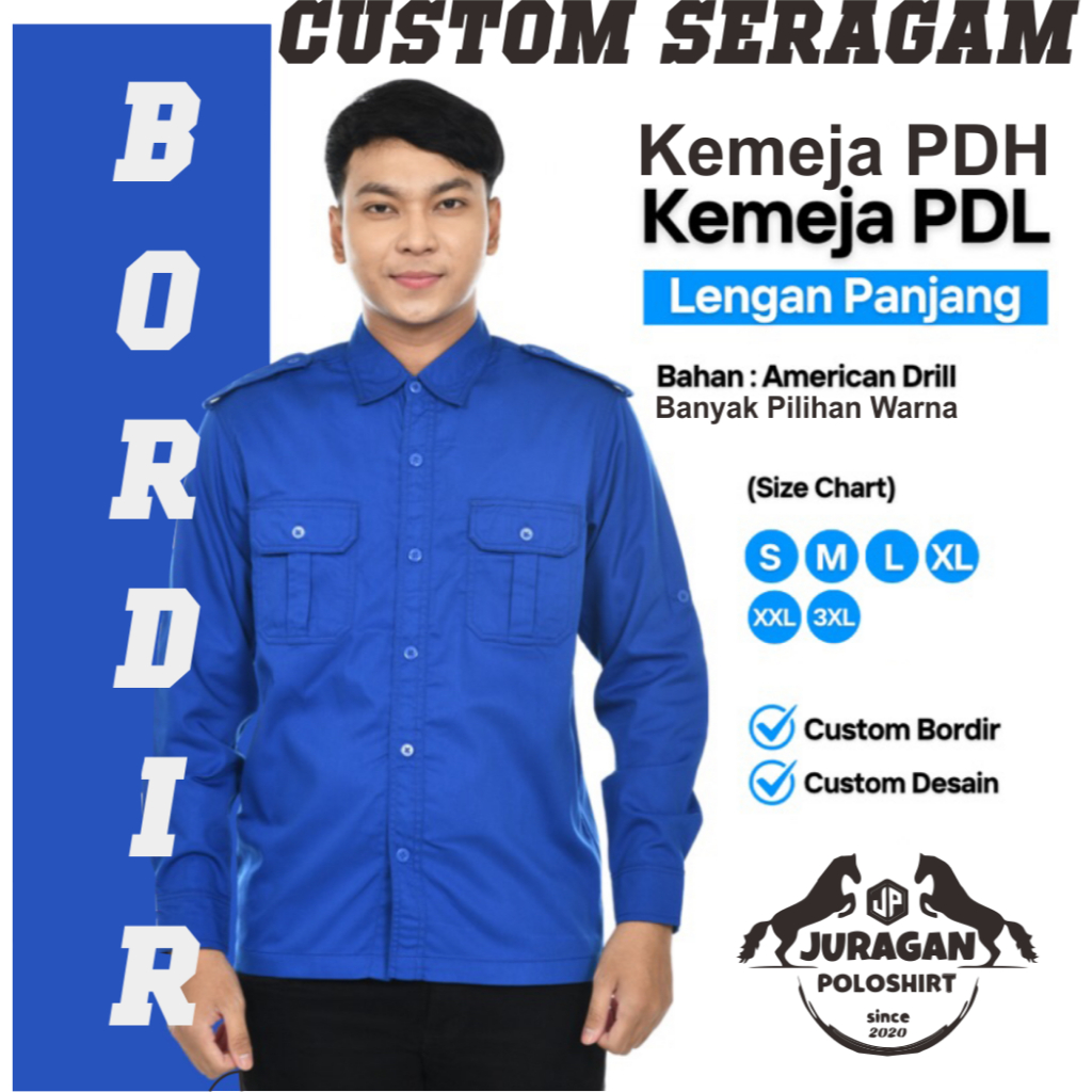 Jual KEMEJA PDL LENGAN PENDEK CUSTOM BORDIR SATUAN DESIGN SUKA SUKA ...