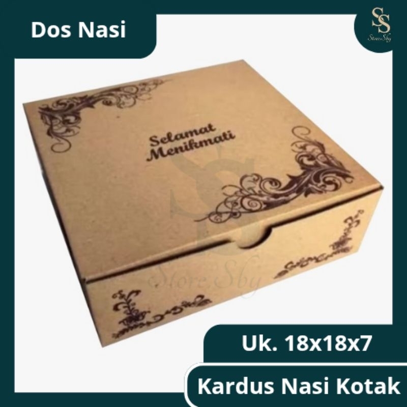 Jual Kotak Nasi Motif Ukuran 18x18x7cm / Box Nasi Motif / Kardus Nasi ...