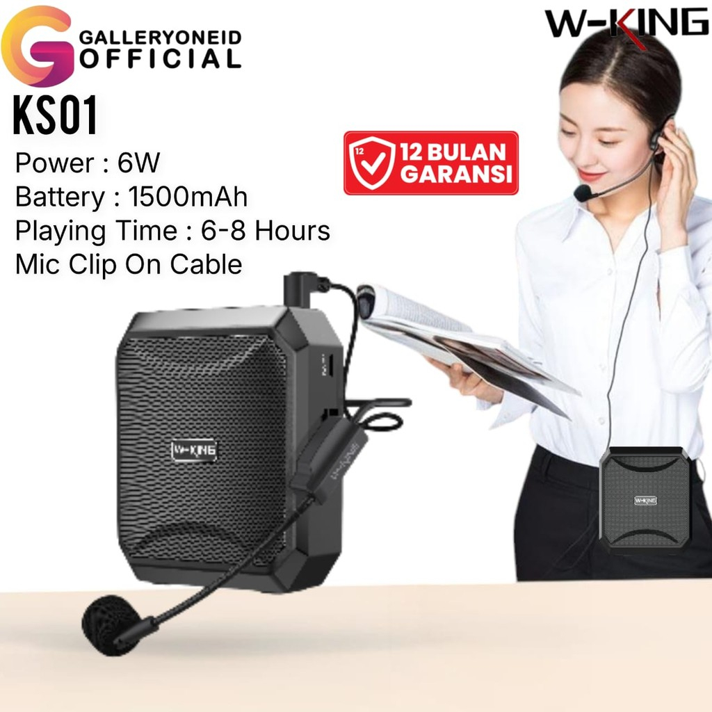 Jual Speaker Pinggang WKing KS01 Loudspeaker Megaphone Mic Clip On ...