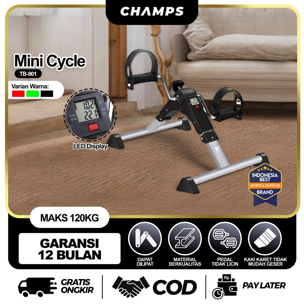 Jual CHAMPS Sepeda Statis Terapi Portable Statis Mini Bike Untuk Terapi ...