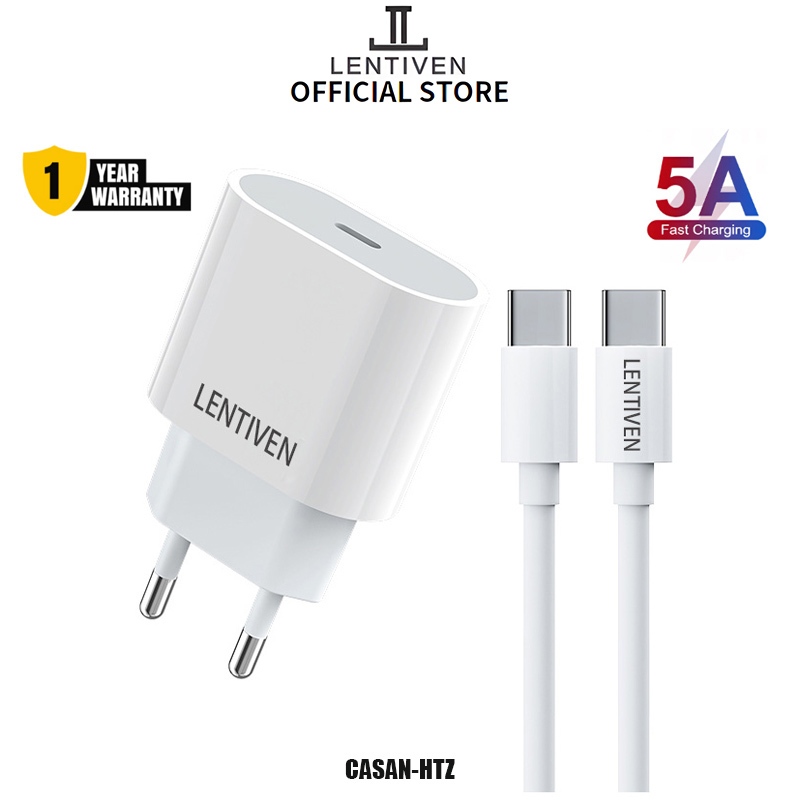 Jual LENTIVEN Charger Type C IPHONE Fast Charging 30w kabel data Type C ...