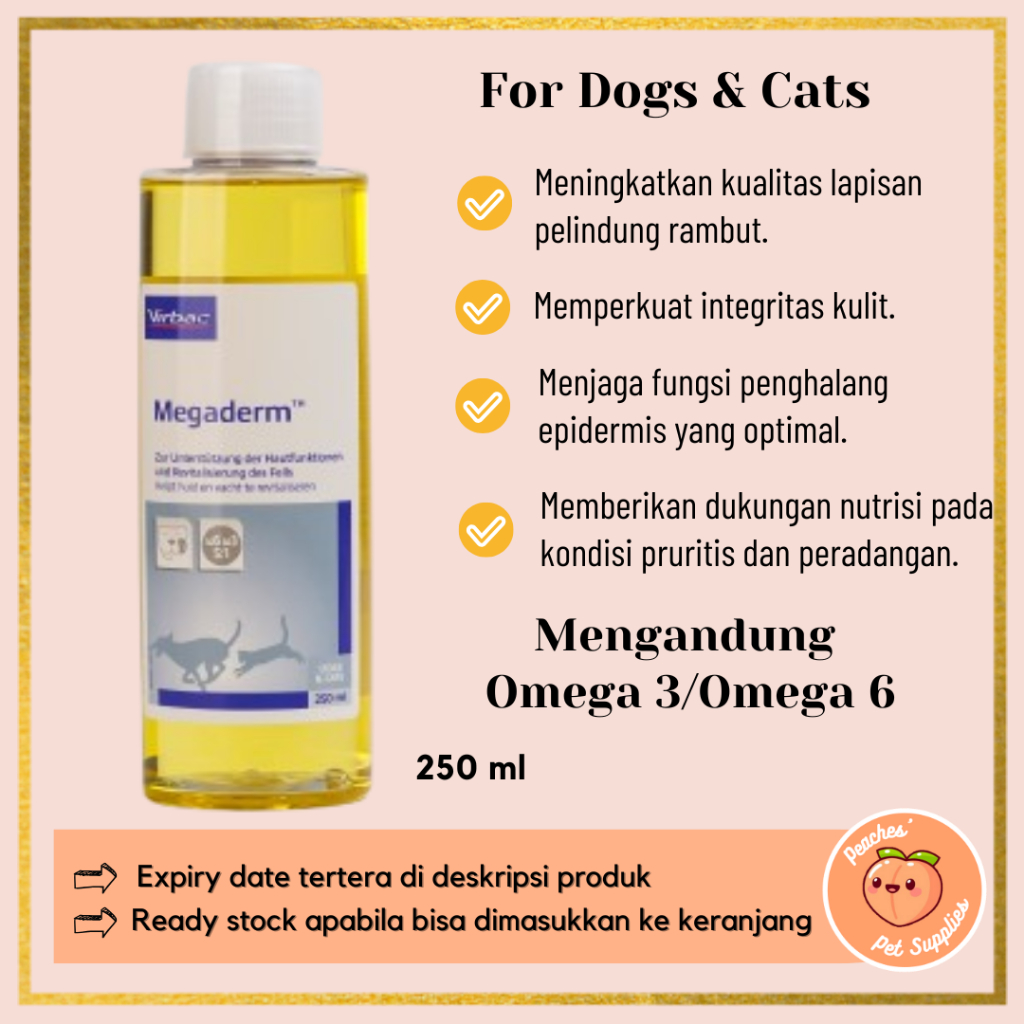 Jual Virbac Megaderm - Vitamin Kulit Kucing & Anjing / Botol 250ml ...