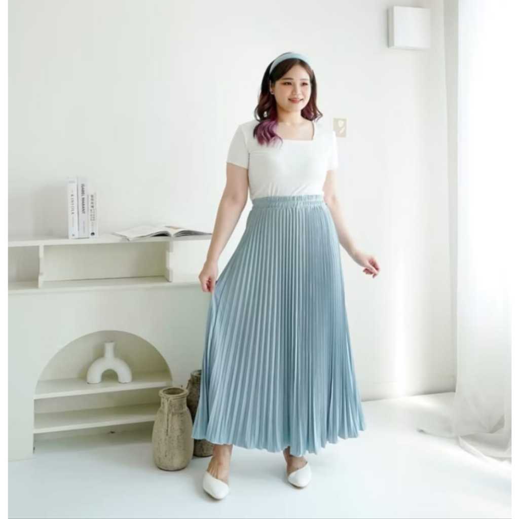 Jual ROK PLISKET PREMIUM Bawahan Wanita Rok Plisket Panjang Wanita Dewasa Terbaru Kekinian ...