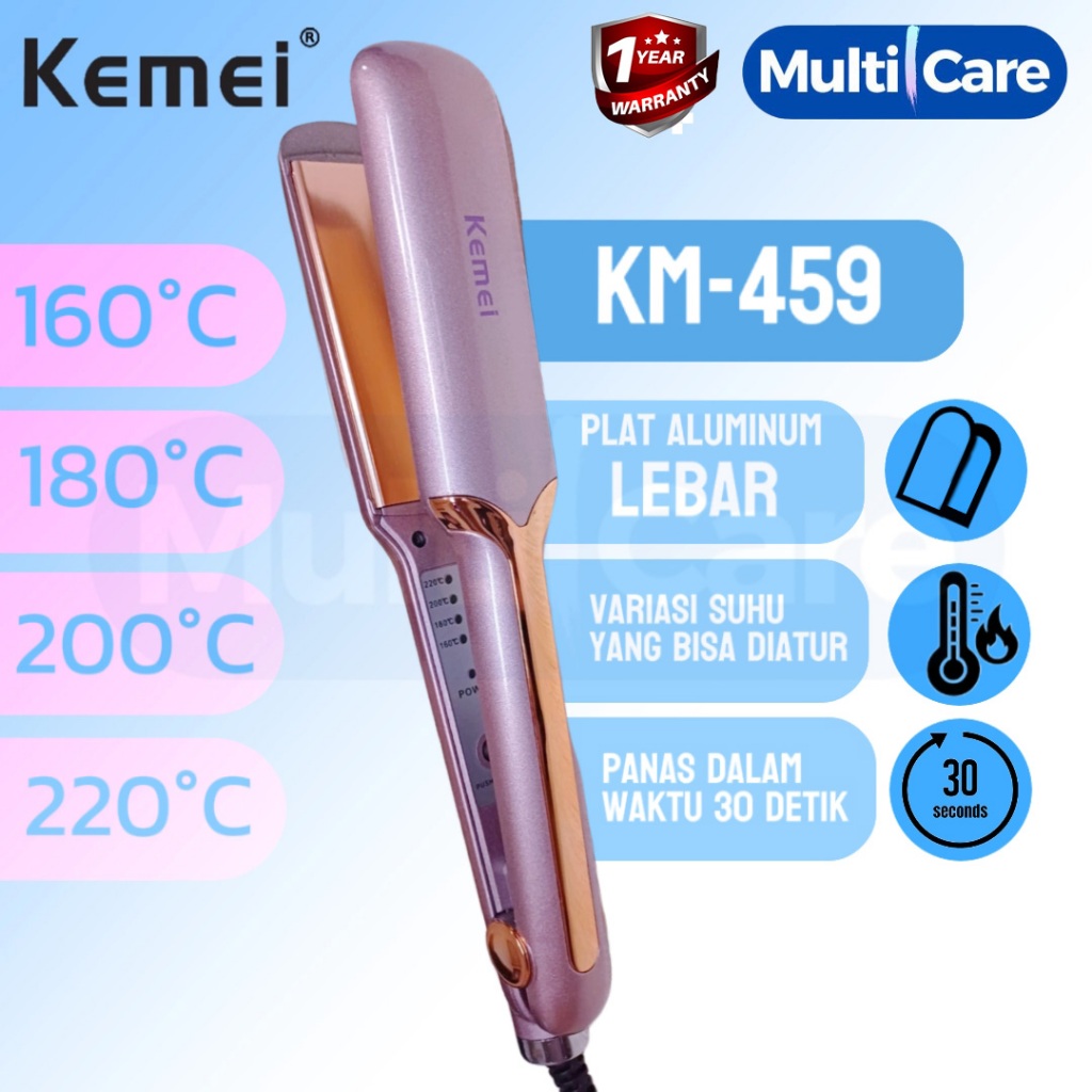 Jual Catokan Rambut Kemei KM 459 / Catok Pelurus Rambut KM-459 | Shopee ...