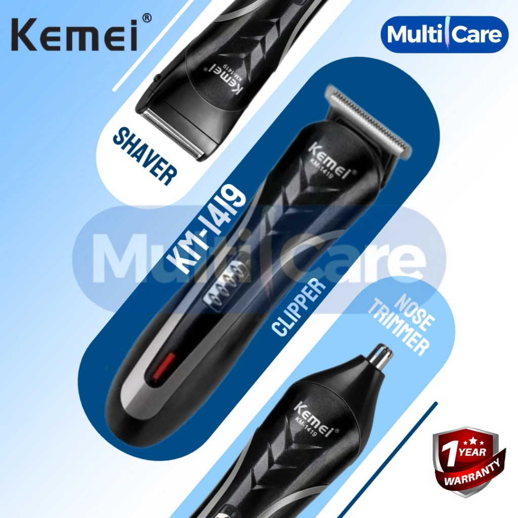Jual Kemei km 1419 hair clipper alat cukur rambut jenggot rechargeable | Shopee Indonesia