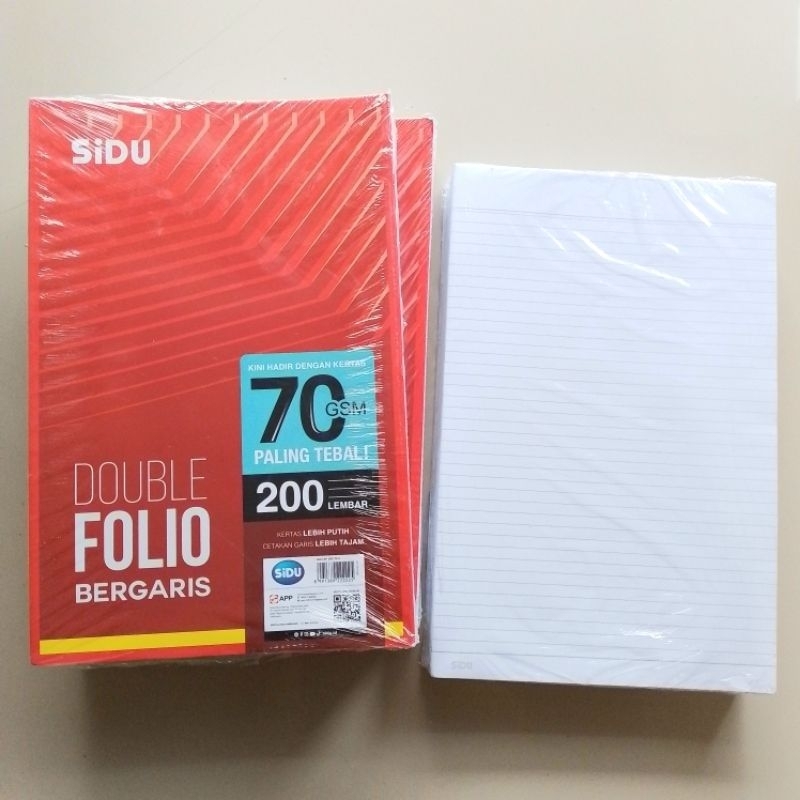 Jual kertas Double Folio Bergaris SIDU 200 Lembar 70 Gram | Shopee ...