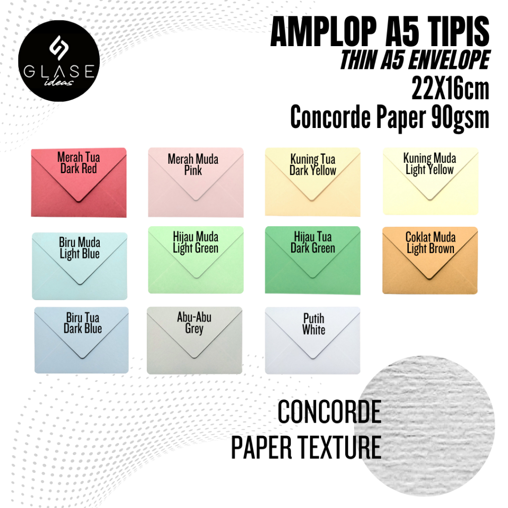 Jual Amplop Tipis A5 22x16cm Concorde 90gr Polos amplop vintage ...