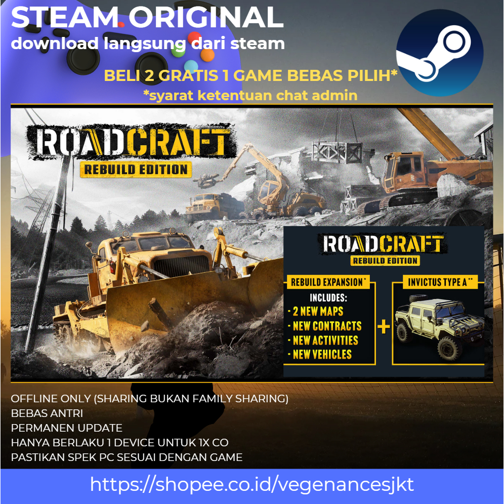 Jual RoadCraft Rebuild Edition PC Game Sharing Original + Latest Update ...