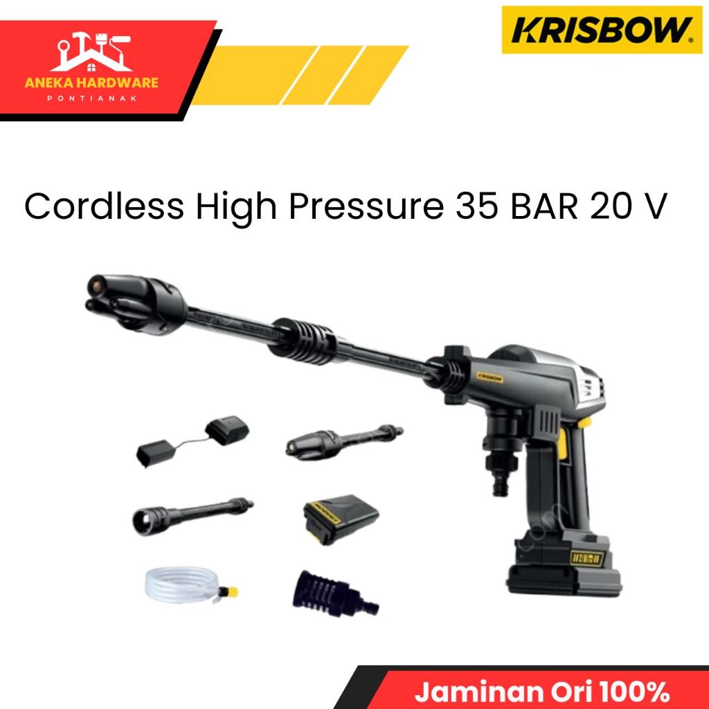 Jual Mesin Jet Steam KRISBOW High Pressure Cleaner 35 Bar Cordless 20 ...