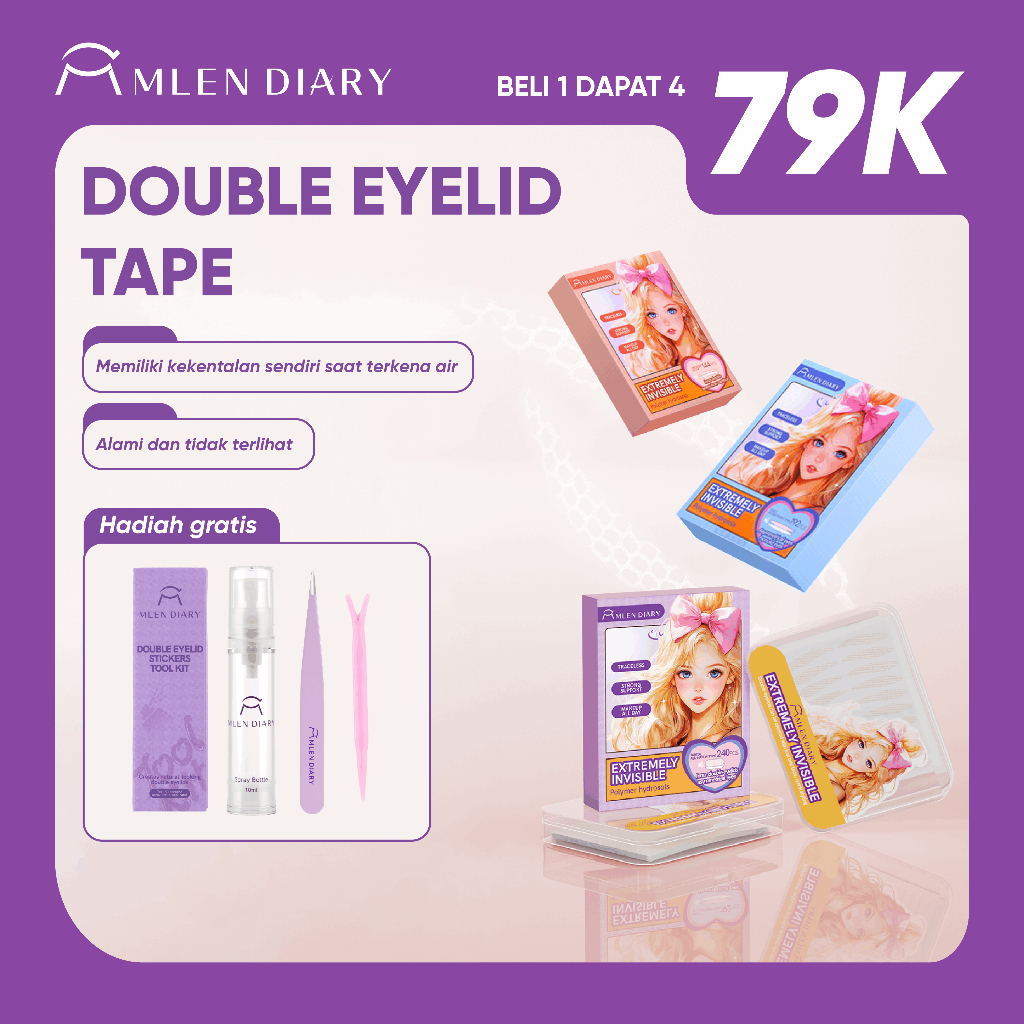 Jual Mlen Diary Eyelid Tape Eyetape Invisible Mesh, Sesuaikan Bentuk ...