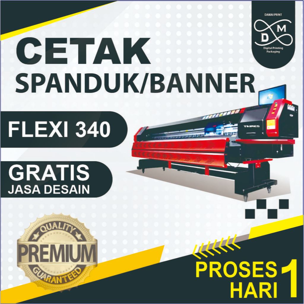 Jual Free Desain | Cetak Spanduk / Print Banner / Baliho Murah Flexi 340 gsm | Shopee Indonesia