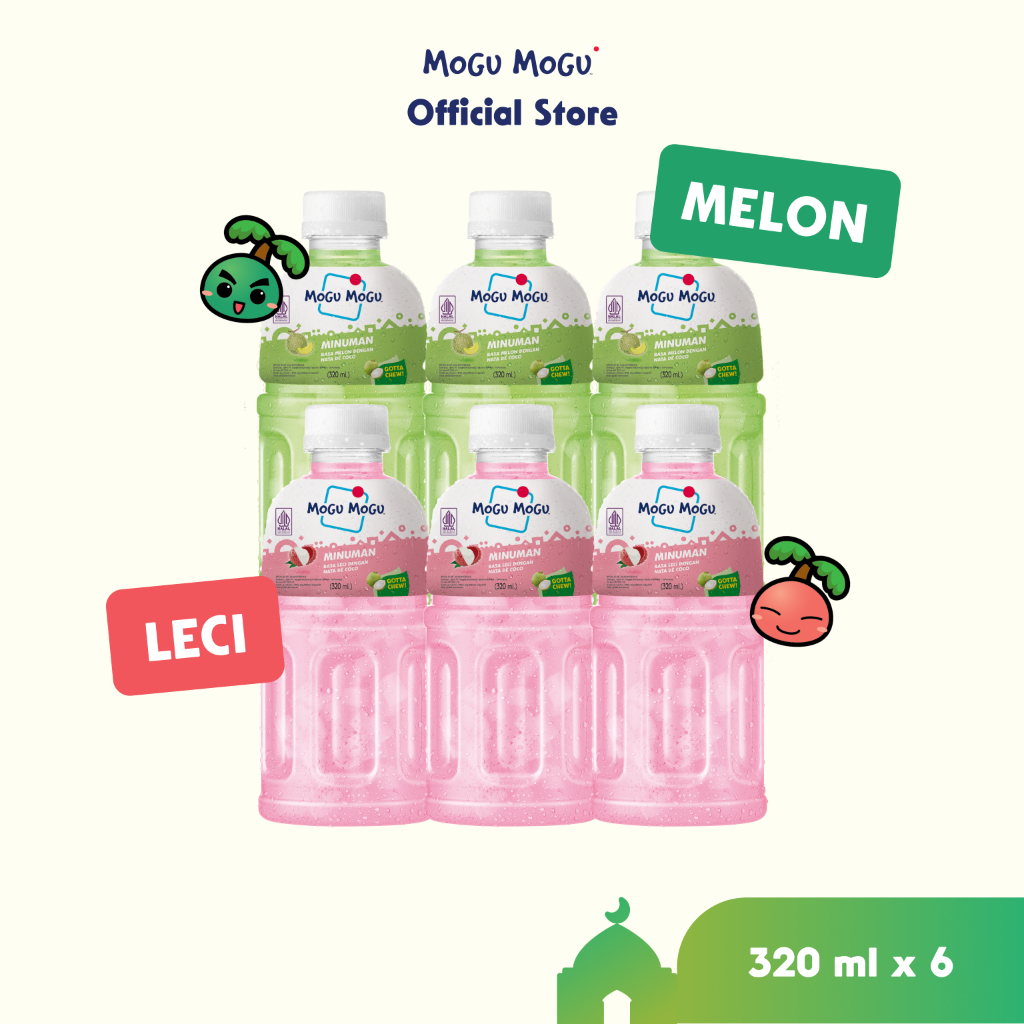 Jual Mogu Mogu Mix Flavor 6 botol 320ml (Melon, Lychee) | Shopee Indonesia