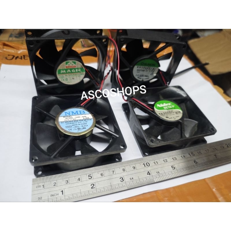 Jual kipas fan UPS PC 8x8cm 12V DC fan prosesor PC CPU 8 x 8cm 12 V ...