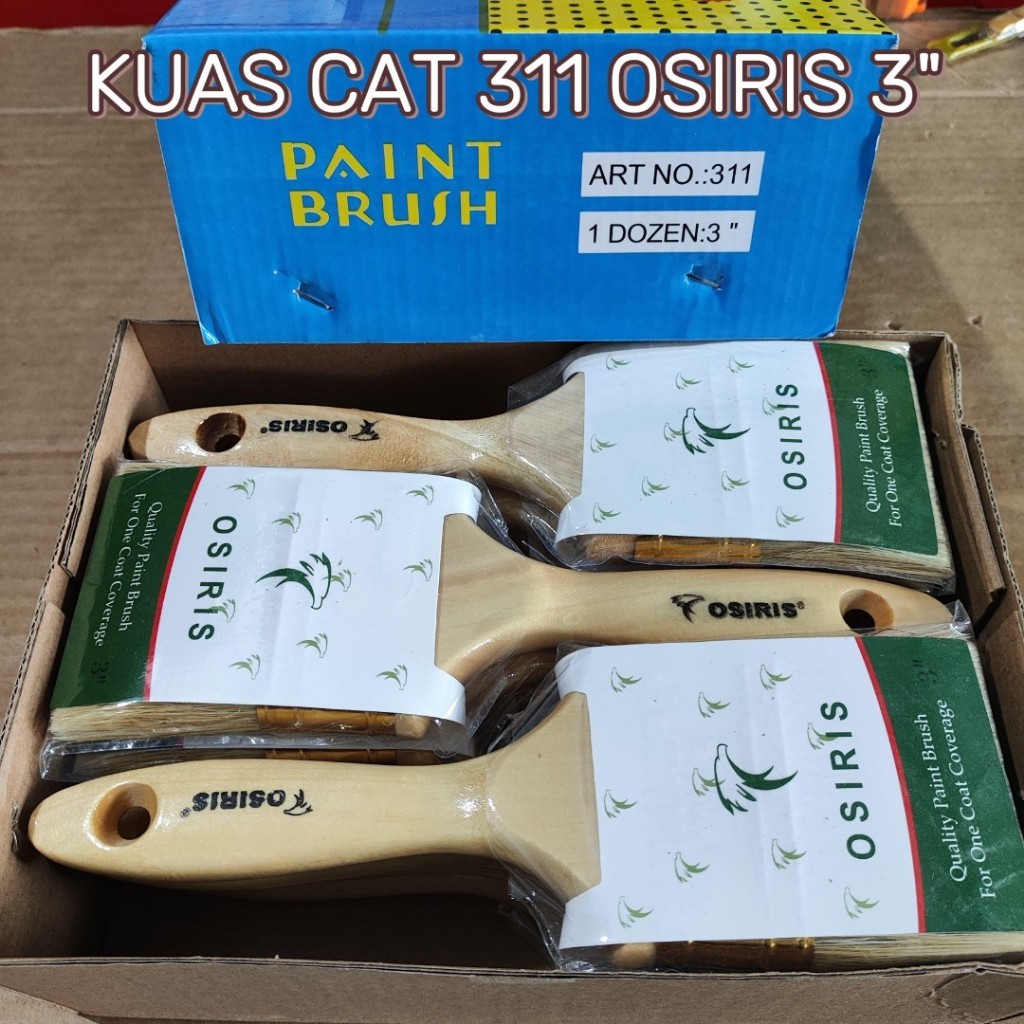 Jual OSIRIS KUAS CAT TEMBOK / DINDING 3" OSIRIS GAGANG ASLI KAYU DAN ...