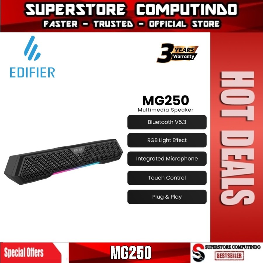 Jual EDIFIER MG250 Multimedia Speaker Soundbar Bluetooth with RGB Light ...