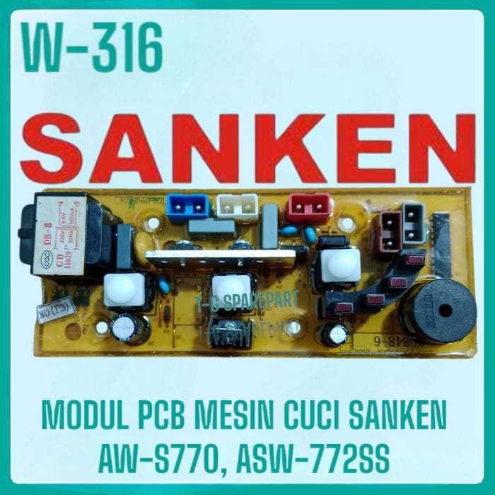 Jual MODUL PCB MESIN CUCI SANKEN 5158 AW-S770, ASW 772 SS W-316 ...