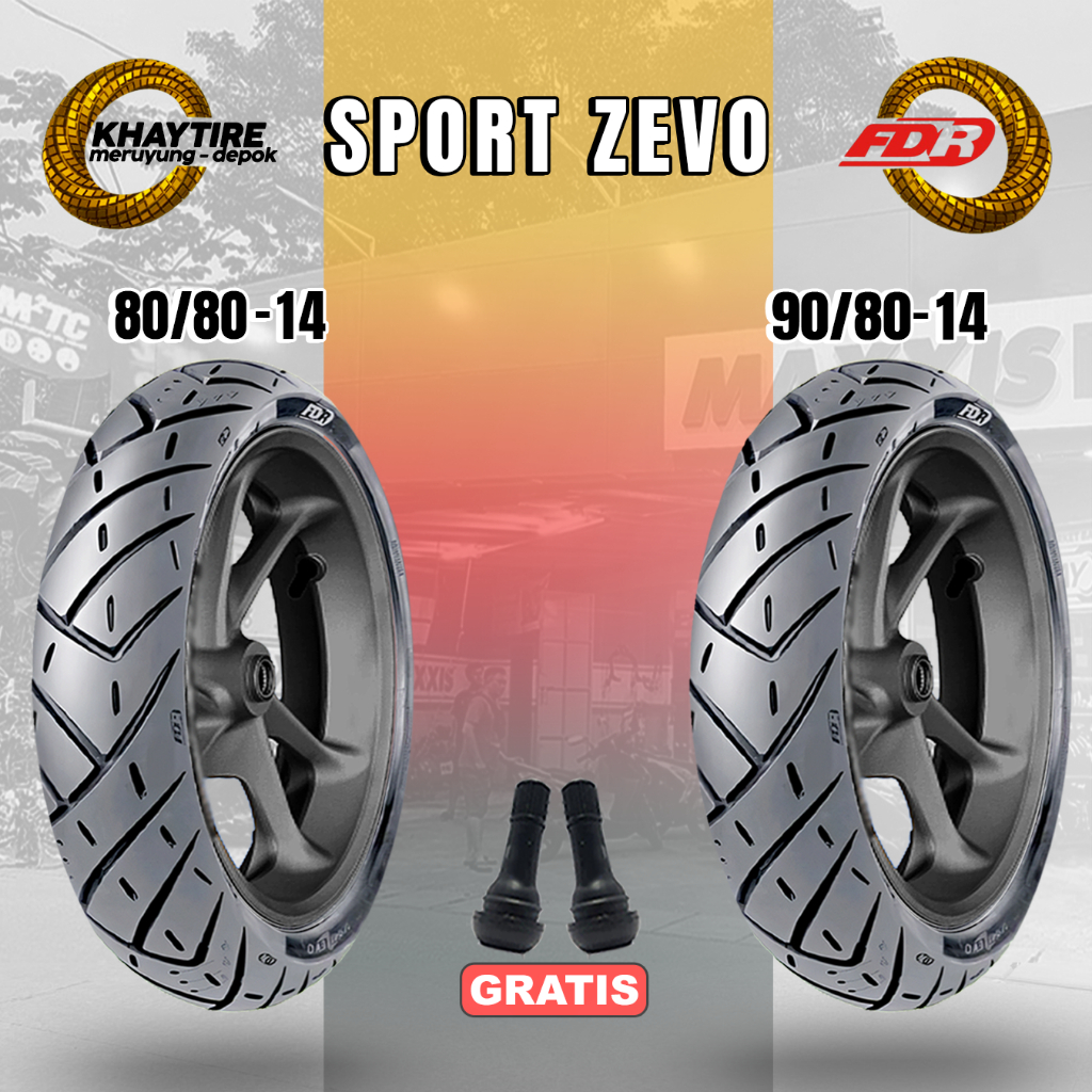 Jual Paket Ban Motor Matic FDR SPORT ZEVO 80/80-14 + 90/80-14 Tubeless | Shopee Indonesia