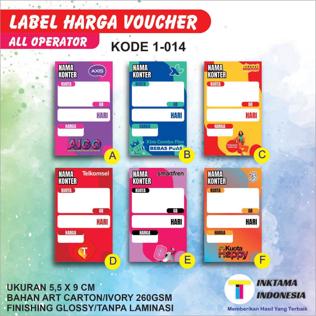 Jual New Label Portrait Harga Konter Voucher Harga Konter Display Harga ...