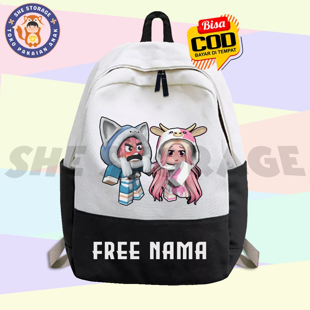 Jual FREE NAMA - TAS RANSEL ANAK TAS SEKOLAH ANAK ATUN MOMON YOUTUBER ...