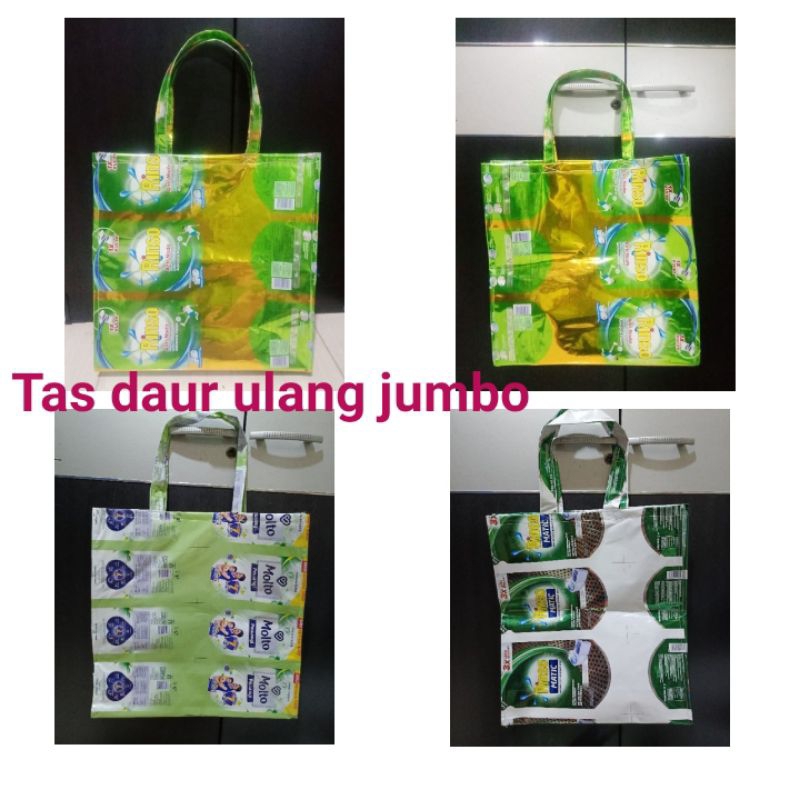 Jual UKURAN BESAR TAS DAUR ULANG/tas belanja MOTIF RANDOM | Shopee ...