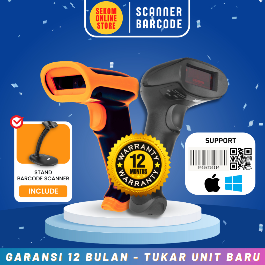 Jual KOLMI Wireless Barcode Scanner 2D QR Code With Storage KL300 KL500 ...