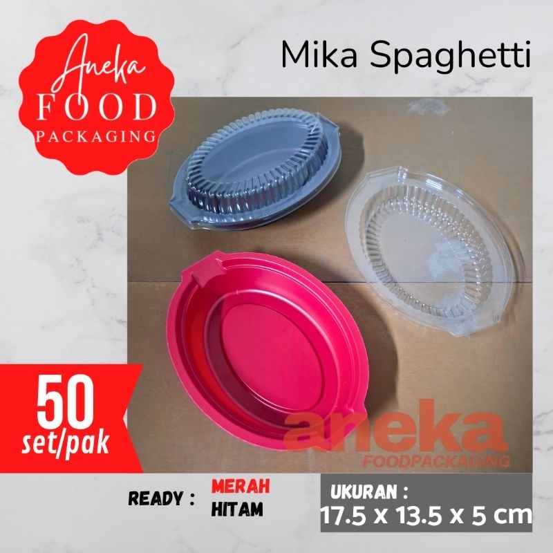 Jual 50pc- Mika spaghetti/tray spagheti SPAGETI merah dan hitam/tray ...
