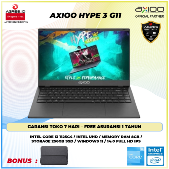 Jual Laptop Axioo Hype 3 G11 INTEL I3 1125G4 8GB 256GB Win 11 14.0 Full HD IPS | Shopee Indonesia
