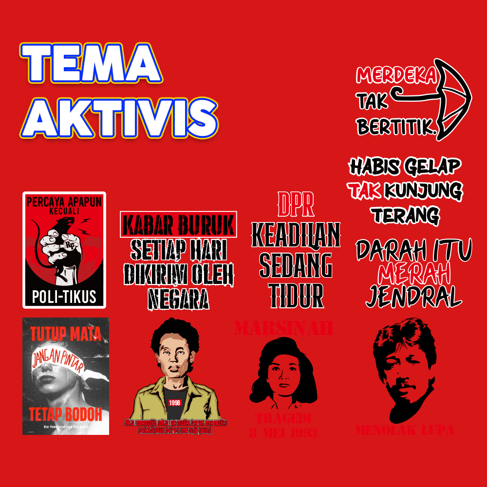 Jual SABLON SETRIKA SATUAN TEMA AKTIVIS VOL.1 / SABLON DTF LANGSUNG ...