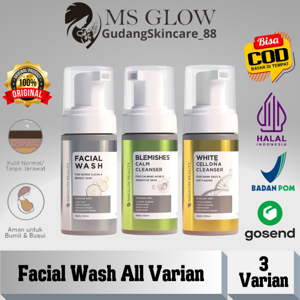 Jual [NEW] Ms Glow Facial Wash Sabun Muka Pencerah Wajah Ms Glow Sabun ...