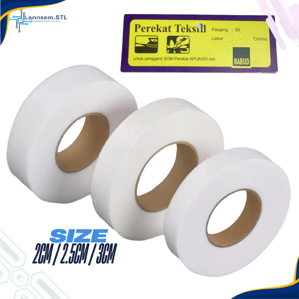 Jual Perekat Tekstil Bubud 2cm , 2,5cm . 3cm/ lem sum hot melt / lem ...