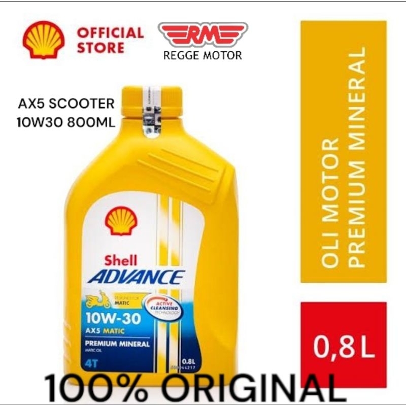 Jual SHELL ADVANCE AX5 SCOOTER 20w40 800ml 100% ORIGINAL | Shopee Indonesia