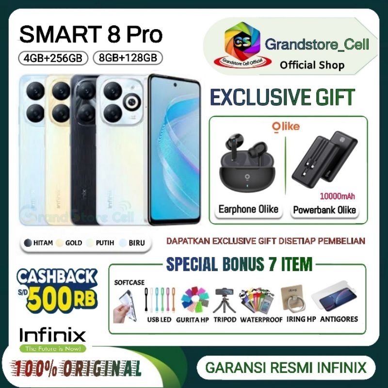 Jual INFINIX SMART 8 Pro RAM 8/128GB ( RAM Plus 8GB+8GB ) GARANSI RESMI ...