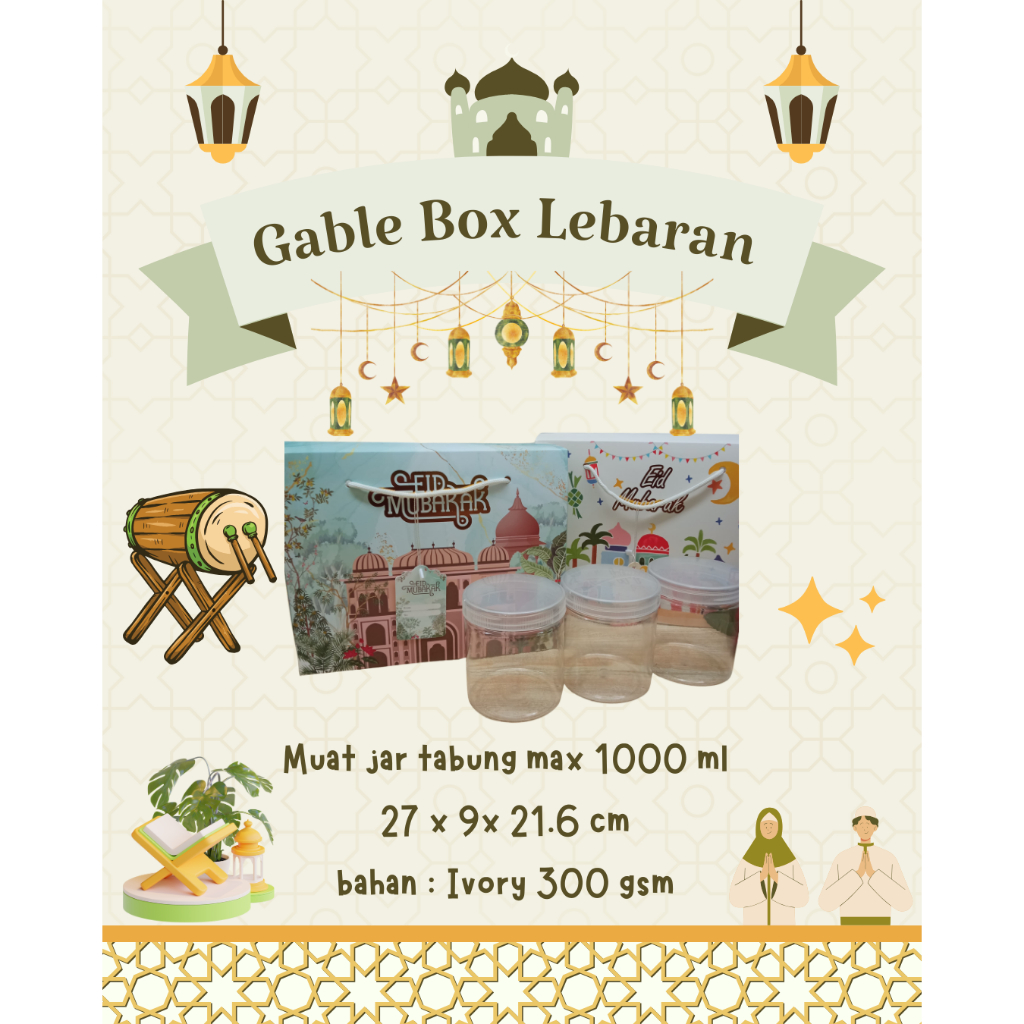 Jual Gable box kotak hampers LEBARAN IDUL FITRI toples tabung jar BESAR ...