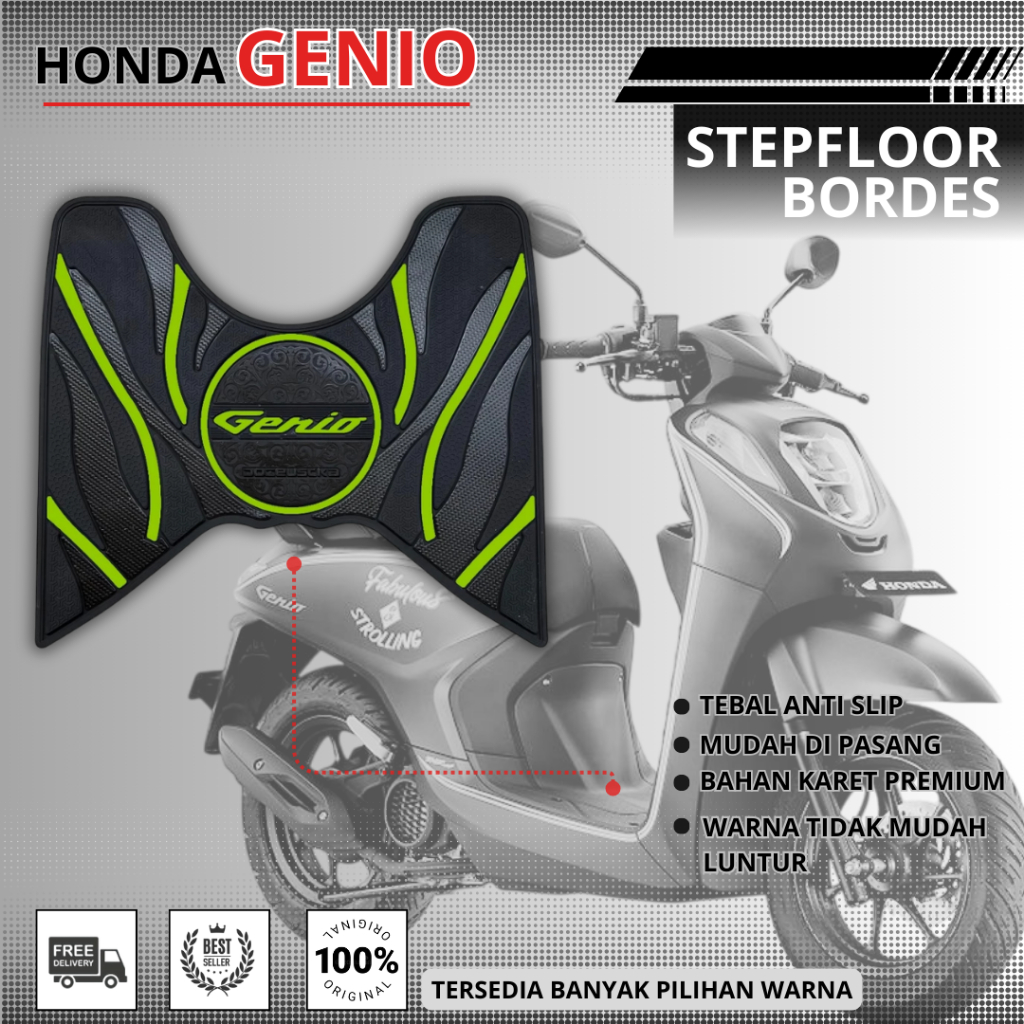 Jual Stepfloor Bordes Karpet Motor GENIO / Pijakan kaki Genio / Karpet ...