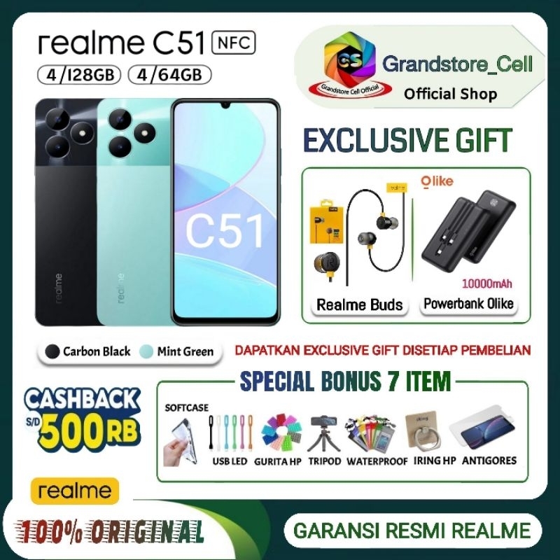 Jual REALME C51 NFC RAM 4/128 GB - REALME C 51 NFC RAM 4/64 GB GARANSI ...