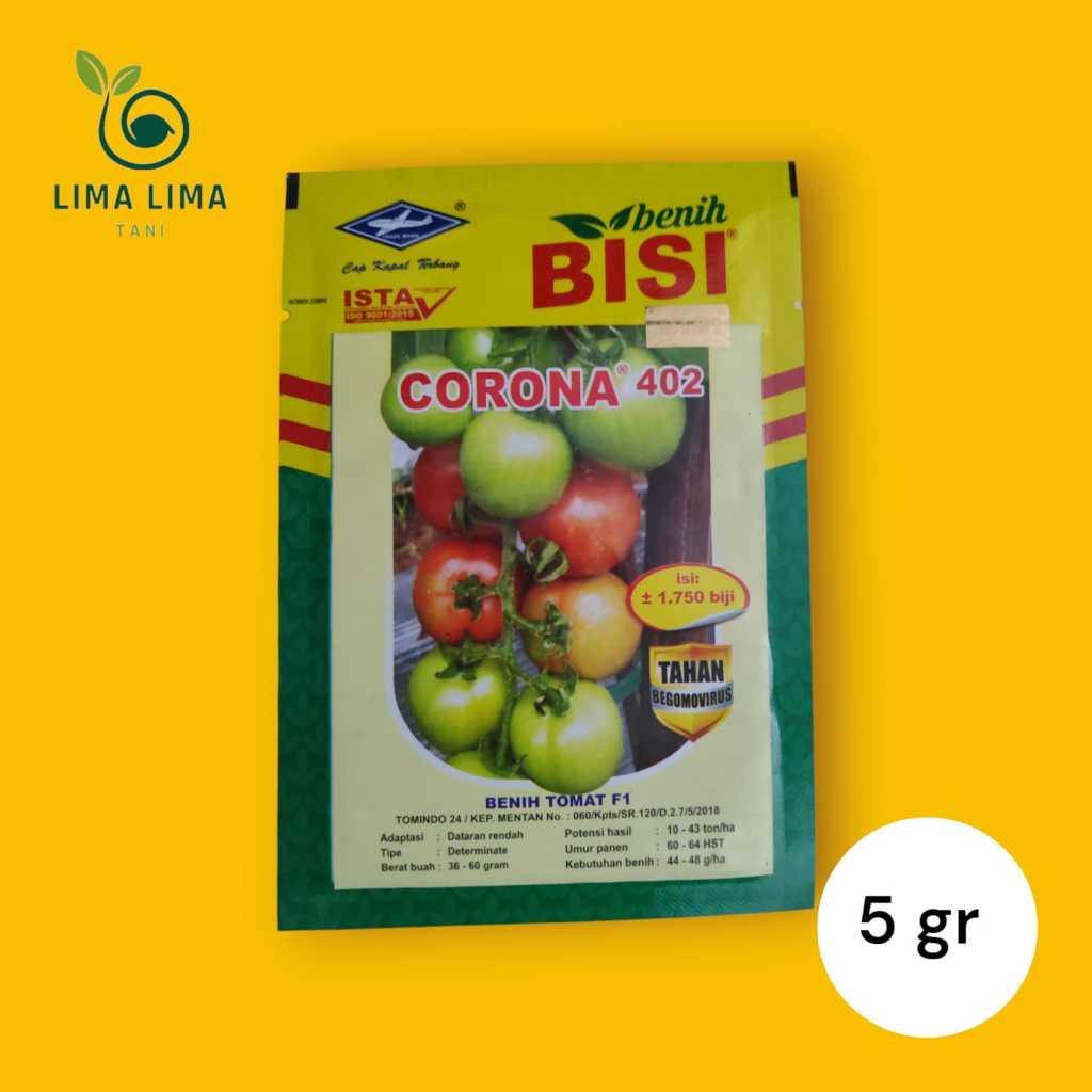 Jual TOMAT Merek Cap Kapal Terbang CORONA 402 F1 (5 gram) 100% ORI ...