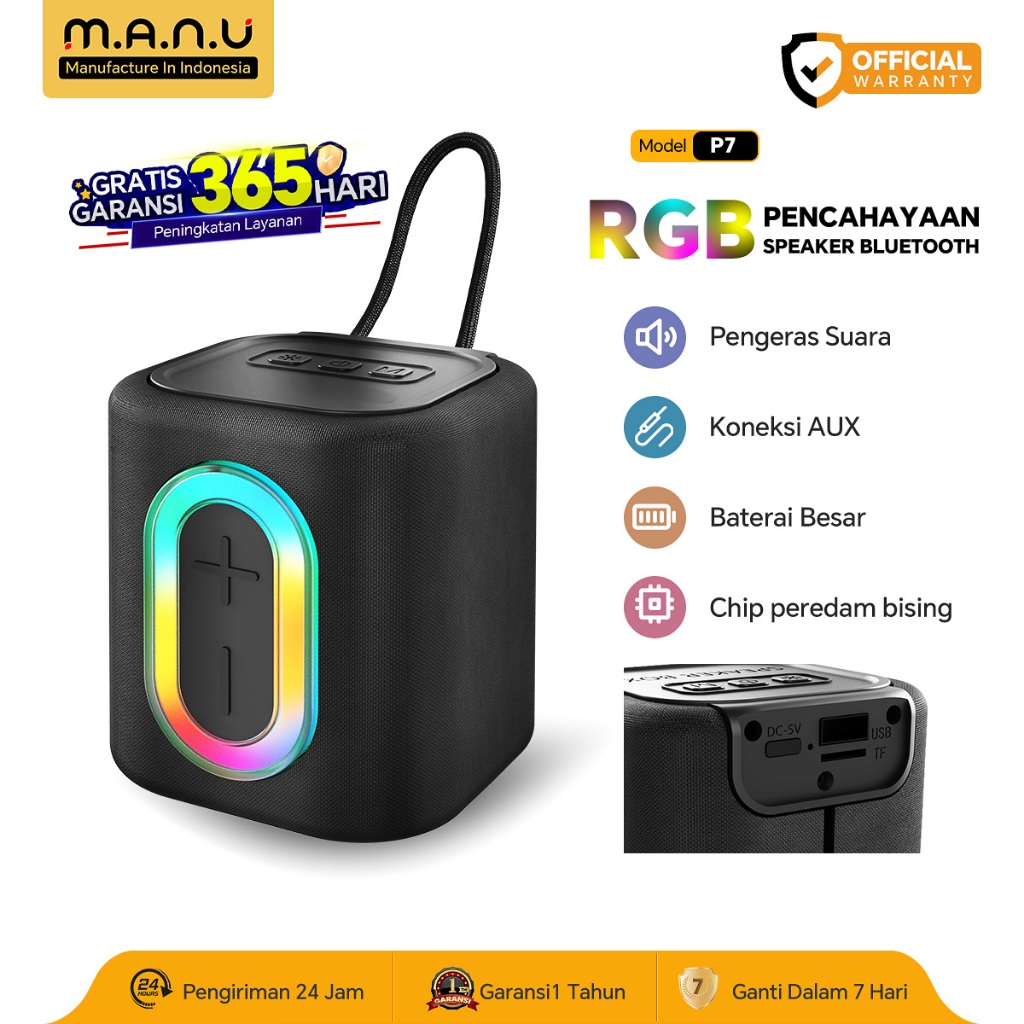 Jual 【24 Bulan Garansi】MANU Portabel Wireless Speaker Bluetooth With ...