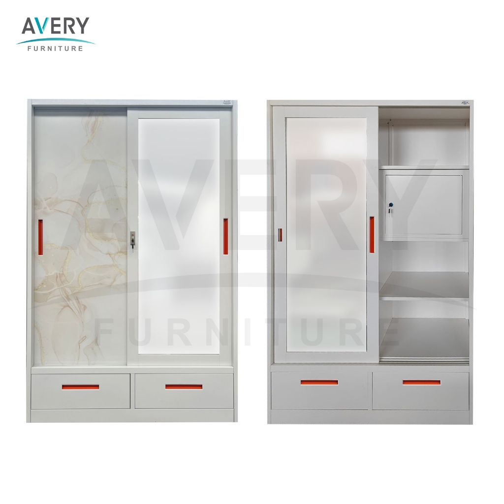 Jual Avery - SL D1200 - Lemari Pakaian Besi 2 Pintu Sliding / Steel Wardrobe | Shopee Indonesia