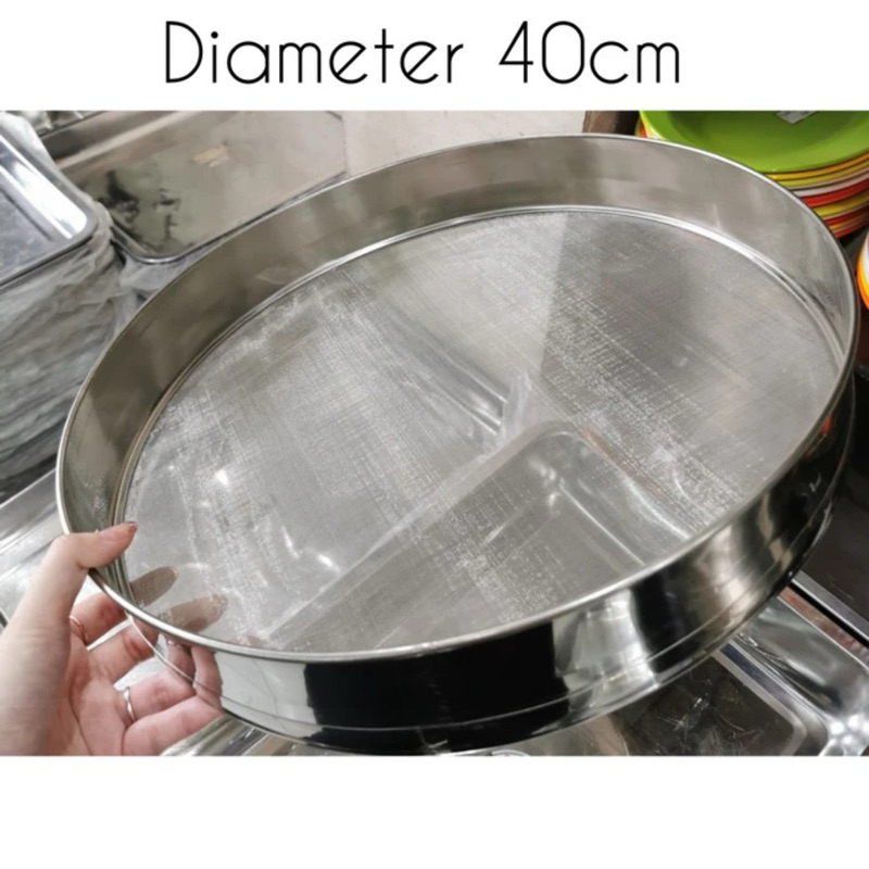 Jual powder strainer / pengayak tepung / saringan tepung stainless 40cm ...