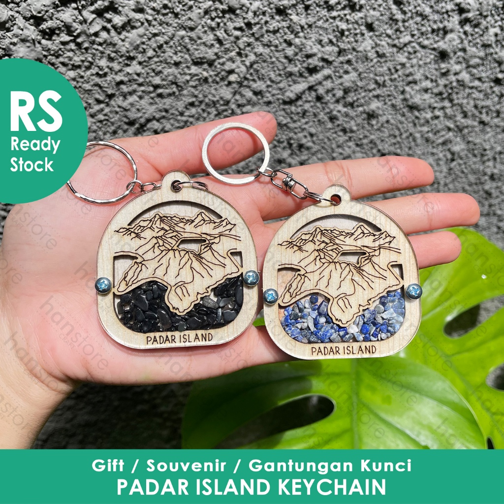 Jual RS PADAR ISLAND Labuan Bajo Gantungan Kunci kayu + batu Keychain ...