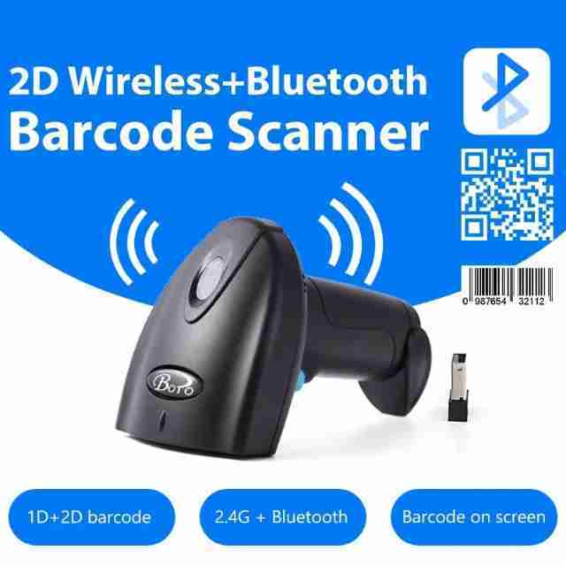 Jual IDEELAB 2D Barcode Scanner Laser 2.4G USB Wireless + Bluetooth 80m ...