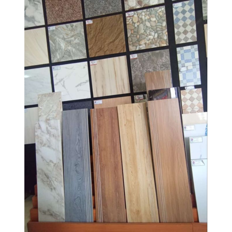 Jual granit tangga motif kayu matt 30x80 20x80 30x90 20x90 step nosing ...