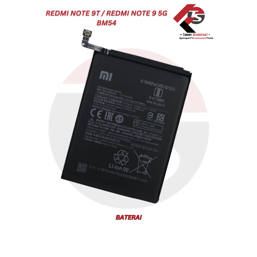 Jual BATERAI XIAOMI REDMI NOTE 9T / REDMI NOTE 9 5G BM54 KUALITAS ...