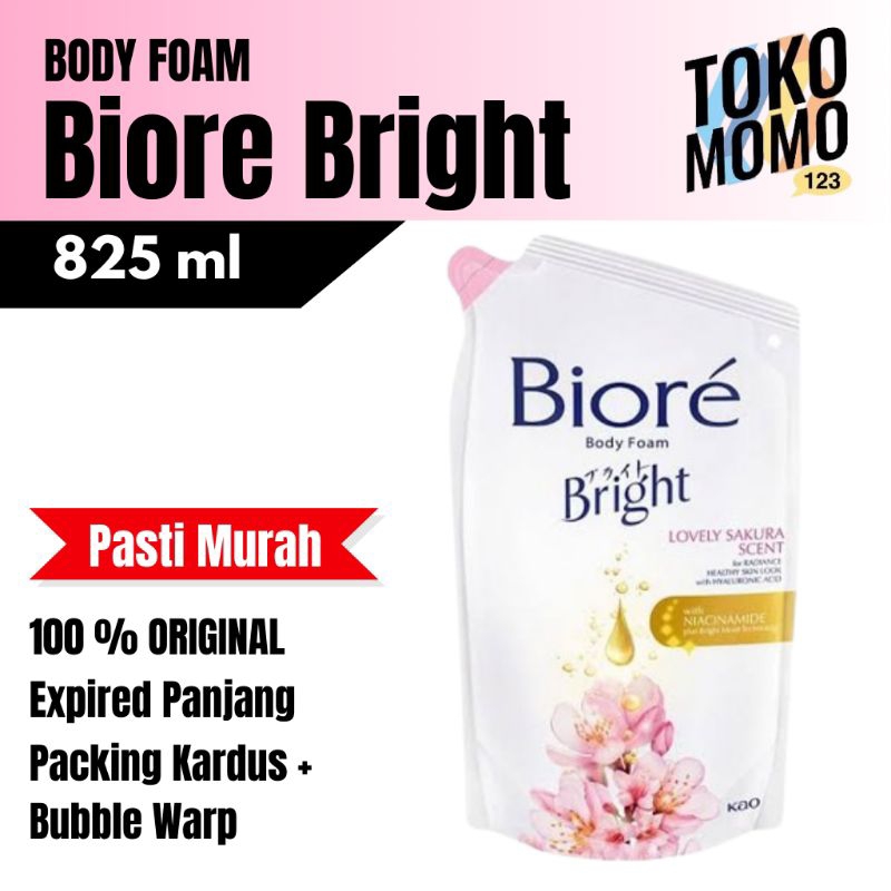 Jual Biore Body Foam Bright Lovely Sakura Sabun Mandi Cair 800 ml | Shopee Indonesia